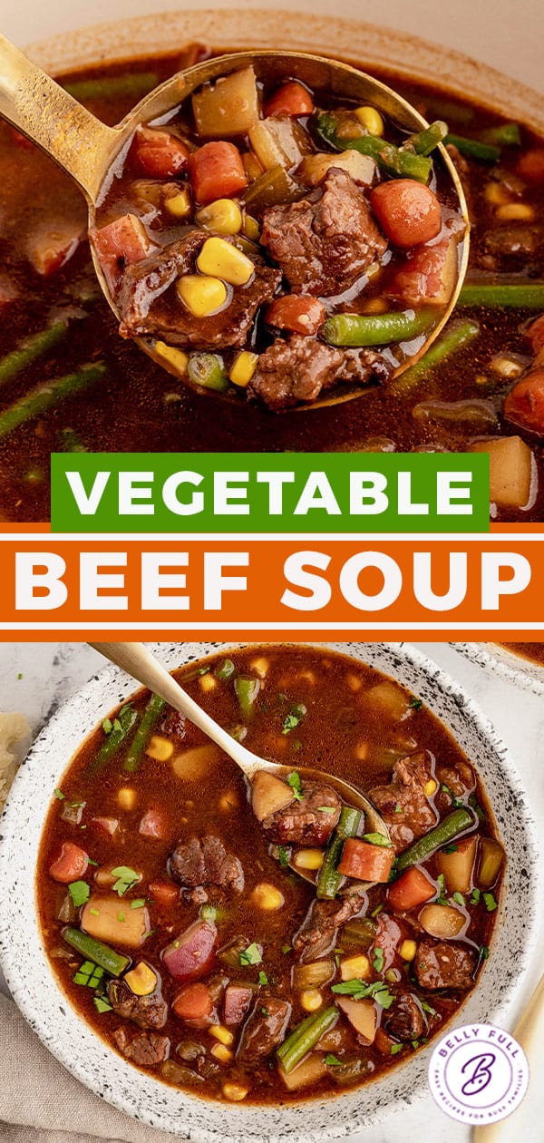 Vegetable Beef Soup Recipe - Belly Full
