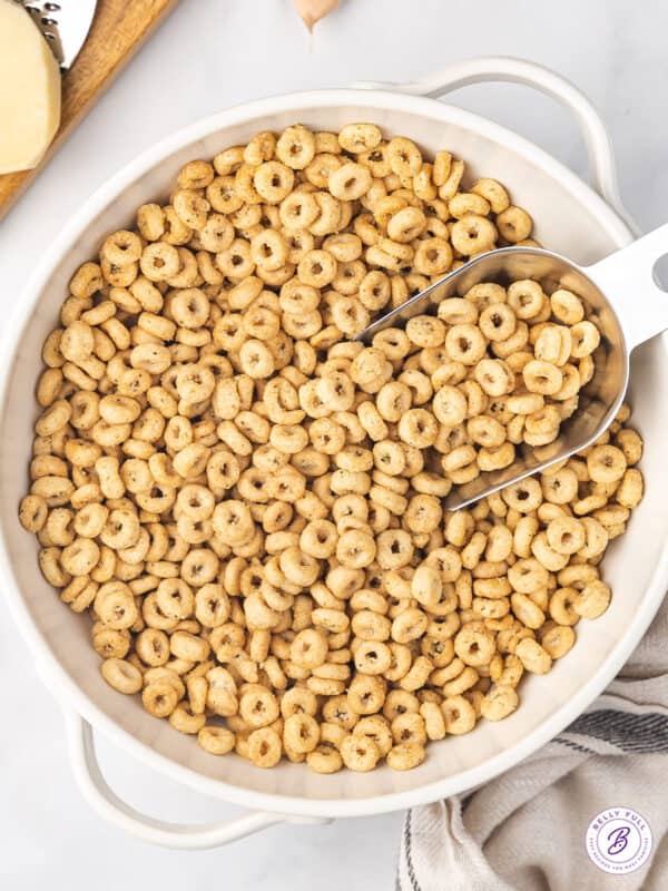 Garlic-Parmesan Hot Buttered Cheerios - Belly Full