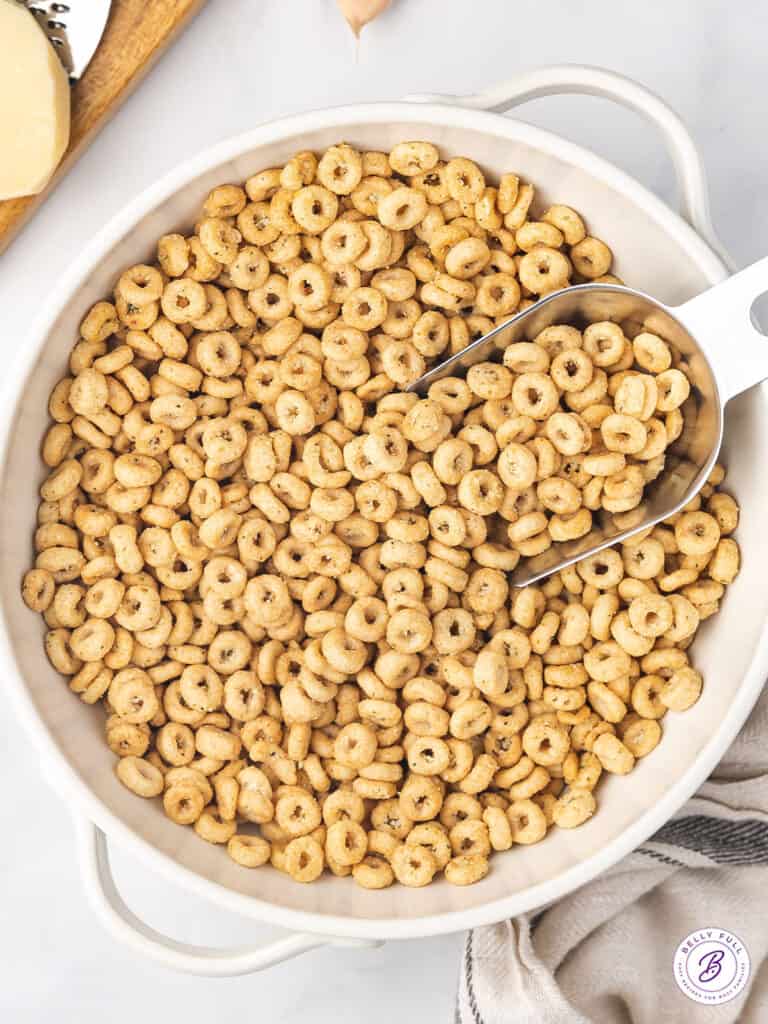 Garlic-Parmesan Hot Buttered Cheerios - Belly Full