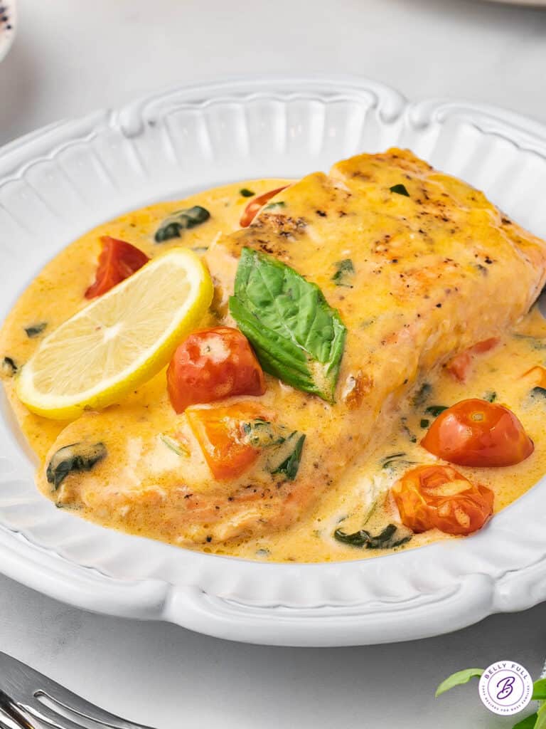 Tuscan Butter Salmon {quick, easy, incredible} - Belly Full