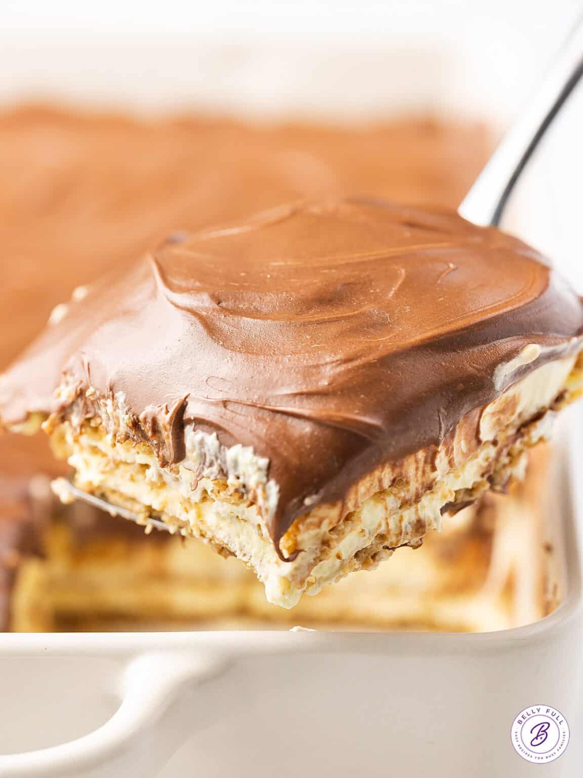 Chocolate Eclair Cake (No Bake, 5 Ingredients) - Belly Full