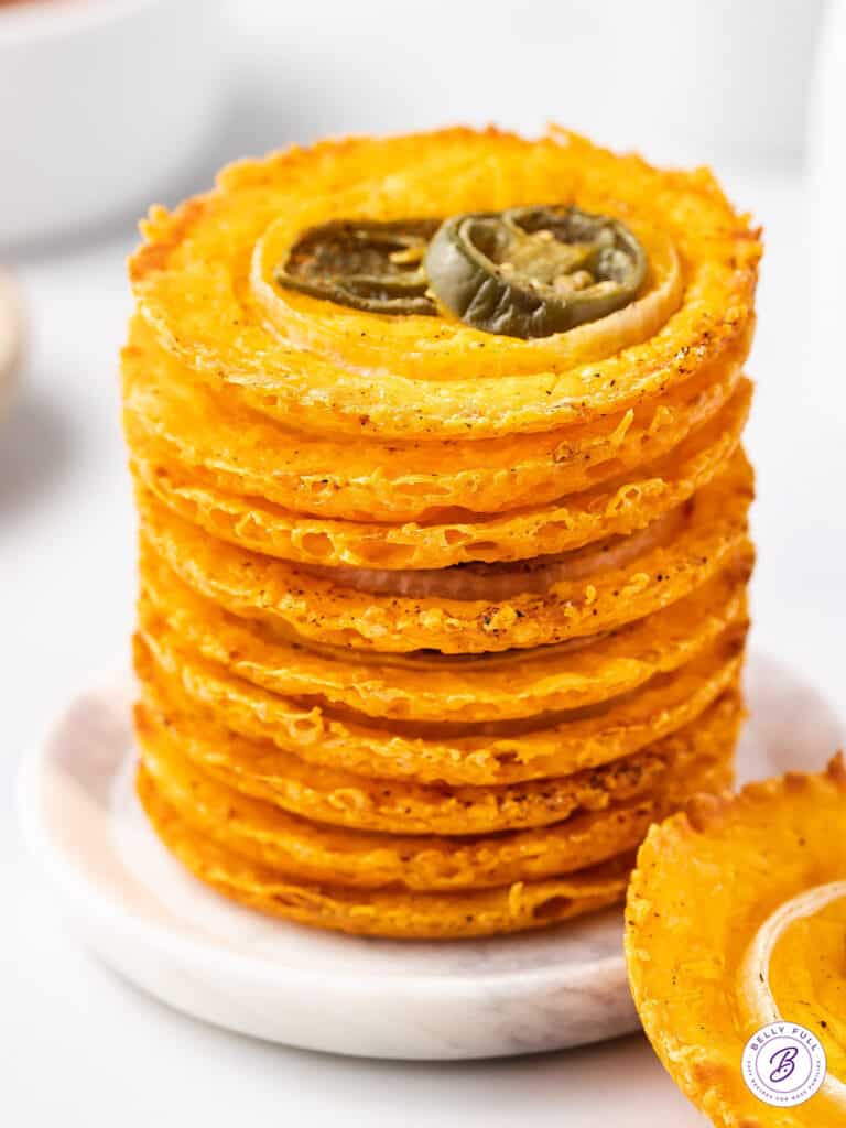 Low Carb Cheddar Onion Ring Chips - Belly Full