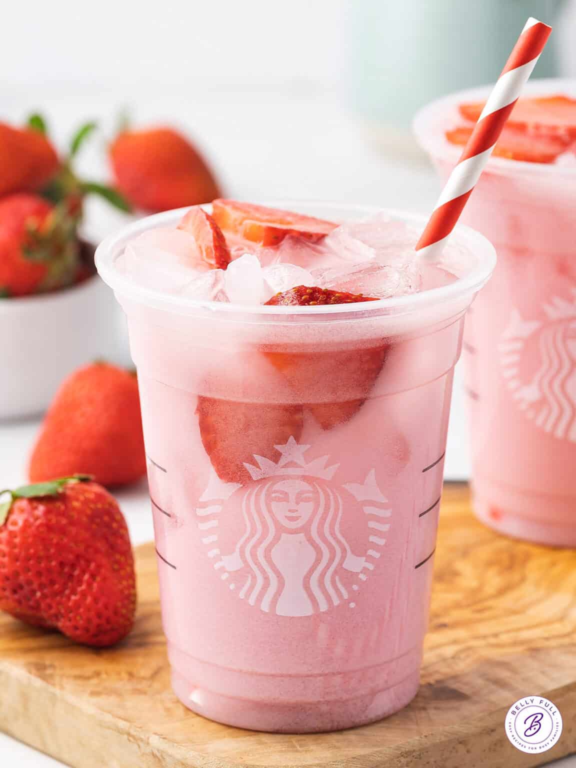 Starbucks Pink Drink Copycat {Only 3 Ingredients!} - Belly Full