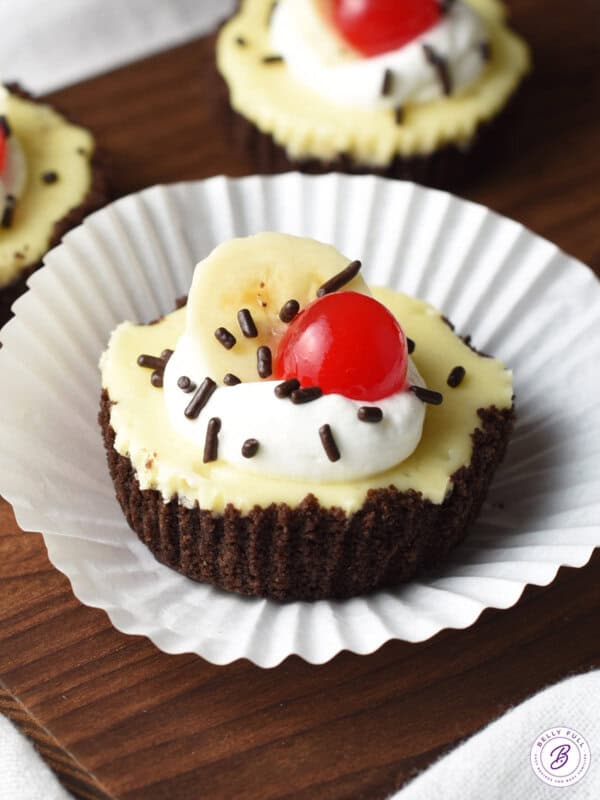 Banana Split Mini Cheesecakes - Belly Full