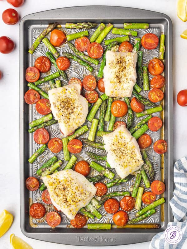 Baked Cod Sheet Pan Dinner - Belly Full