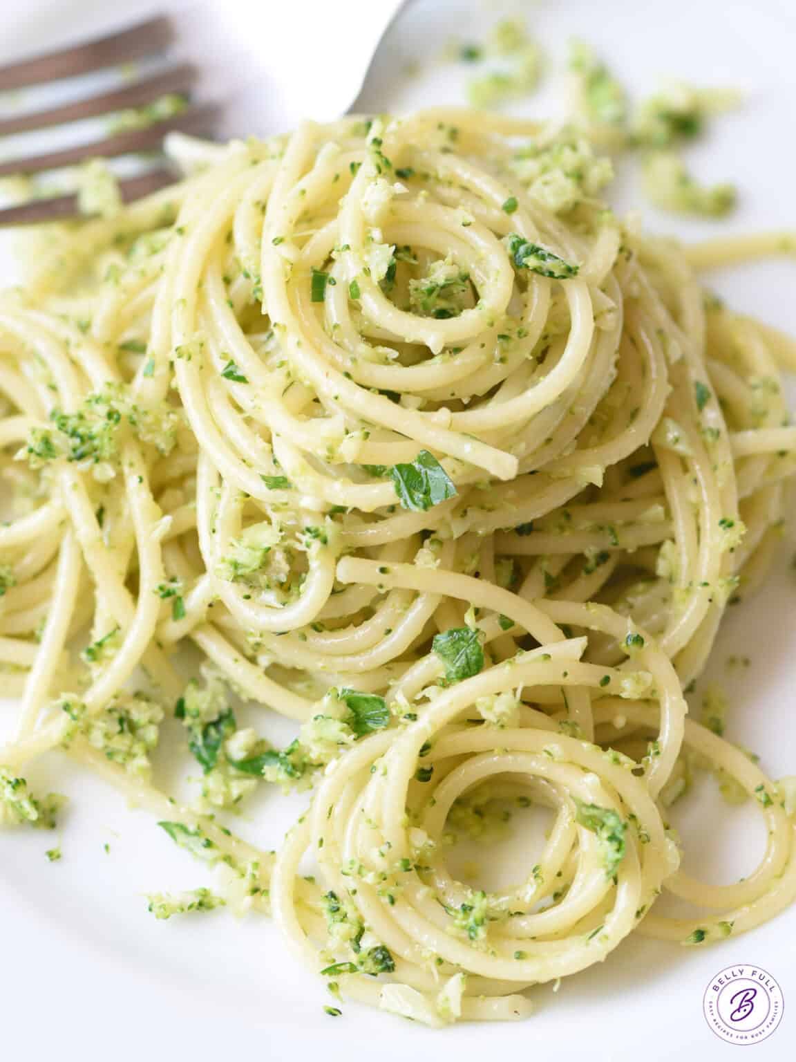 Broccoli Pesto Spaghetti - Belly Full