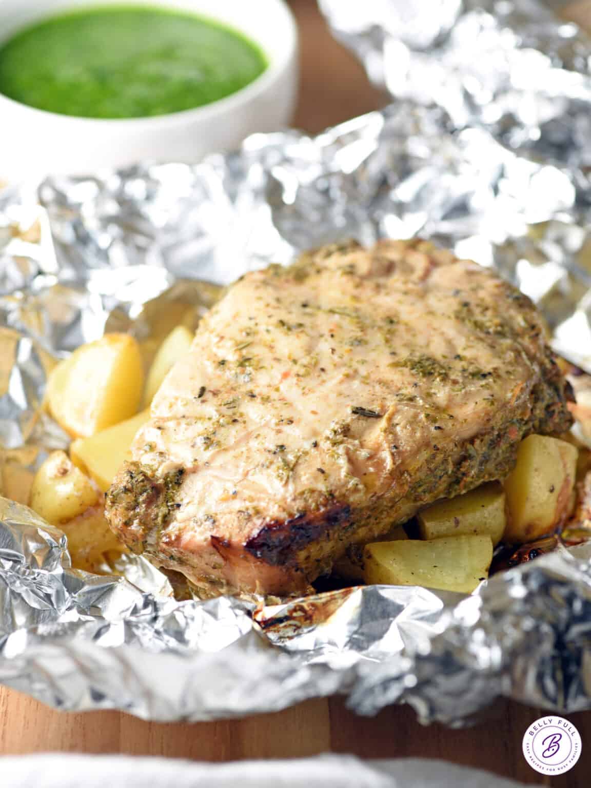 Grilled Pork Chops Foil Packets - Belly Full