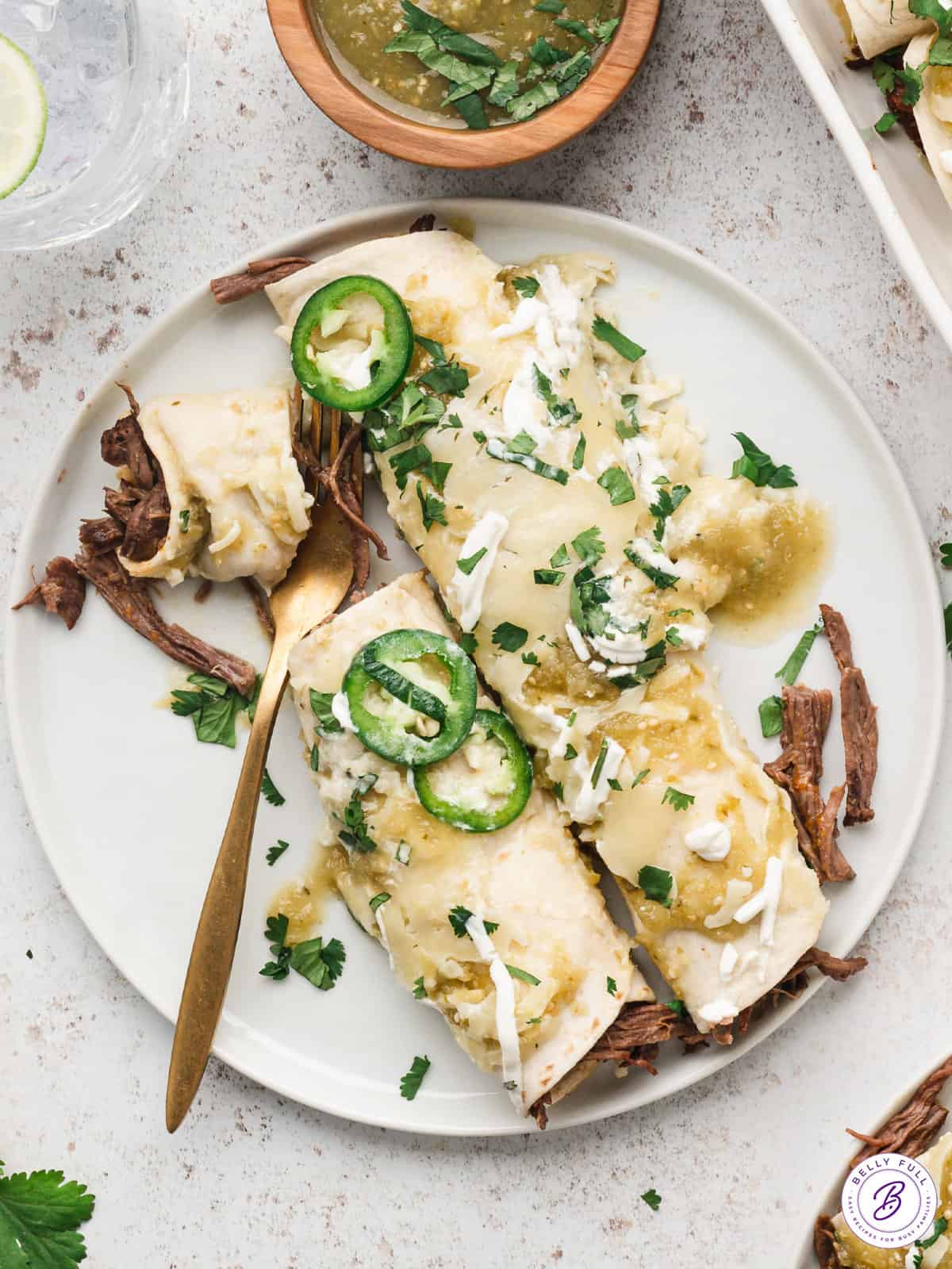 Shredded Beef Enchiladas - Belly Full