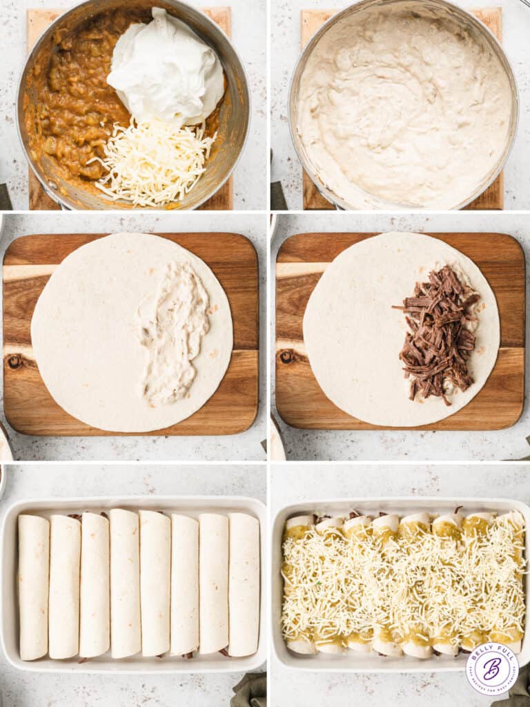 Shredded Beef Enchiladas - Belly Full