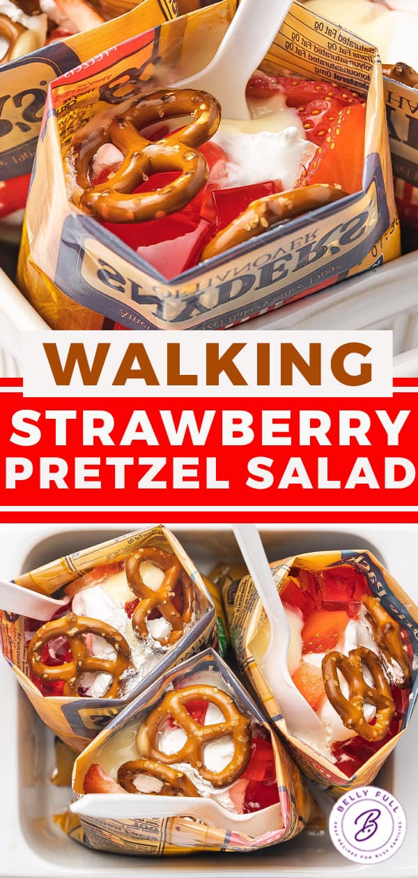 Walking Strawberry Pretzel Salad - Belly Full