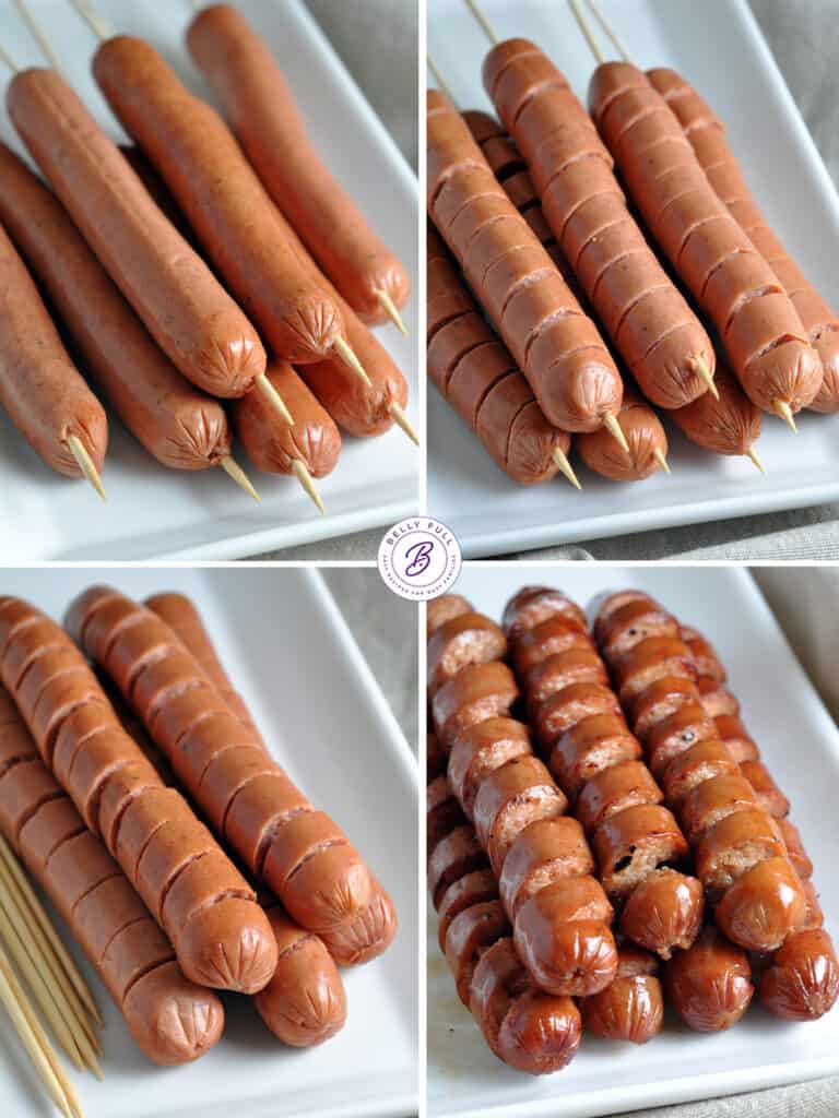 Spiral Grilled Hot Dogs - Belly Full