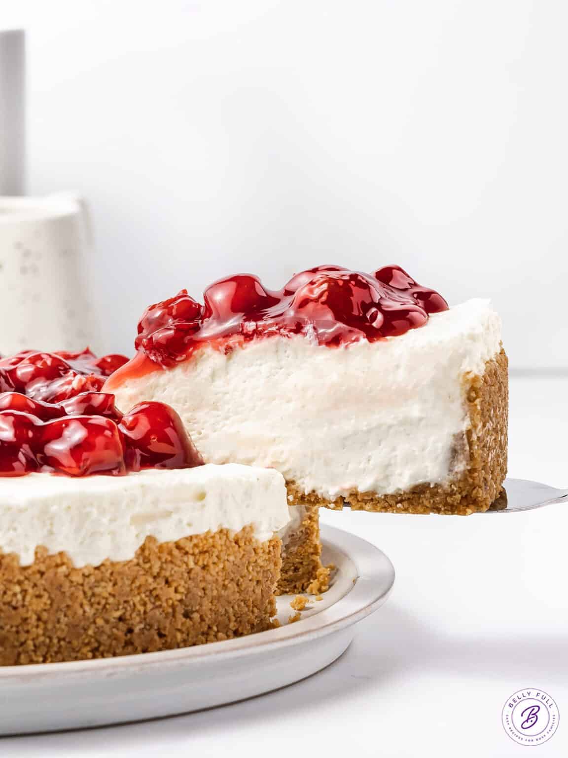 No-Bake Cherry Cheesecake Recipe - Belly Full