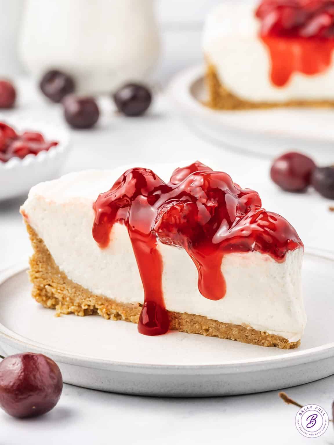 No-Bake Cherry Cheesecake Recipe - Belly Full