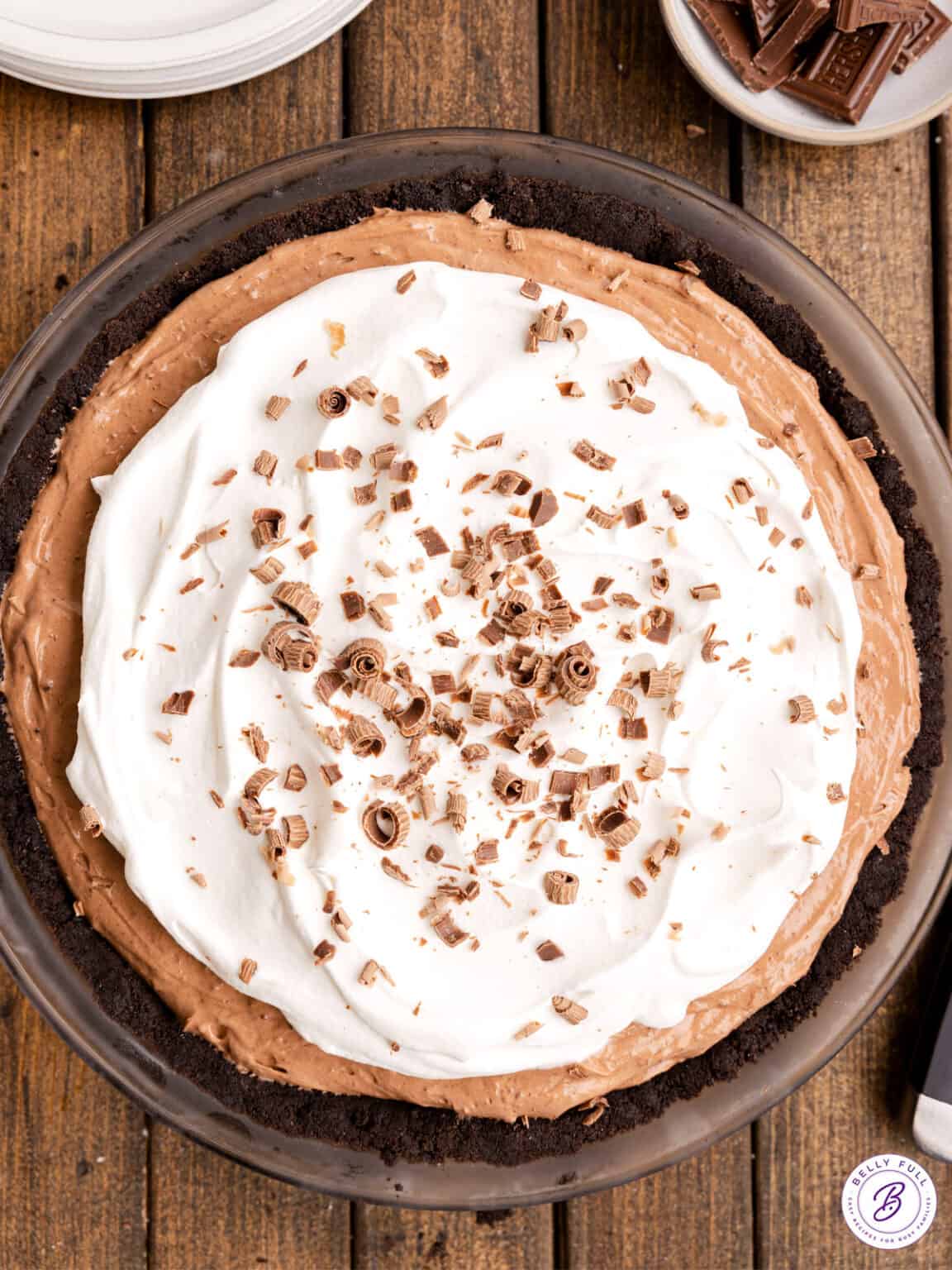 No Bake Chocolate Pudding Pie - Belly Full