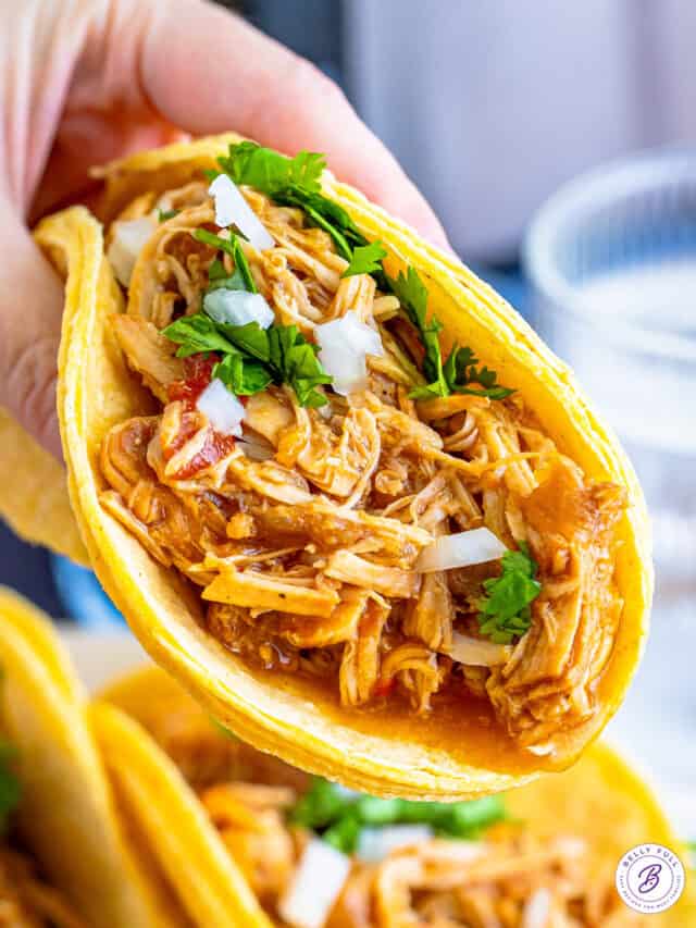 Crockpot Shredded Chicken Tacos - Belly Full