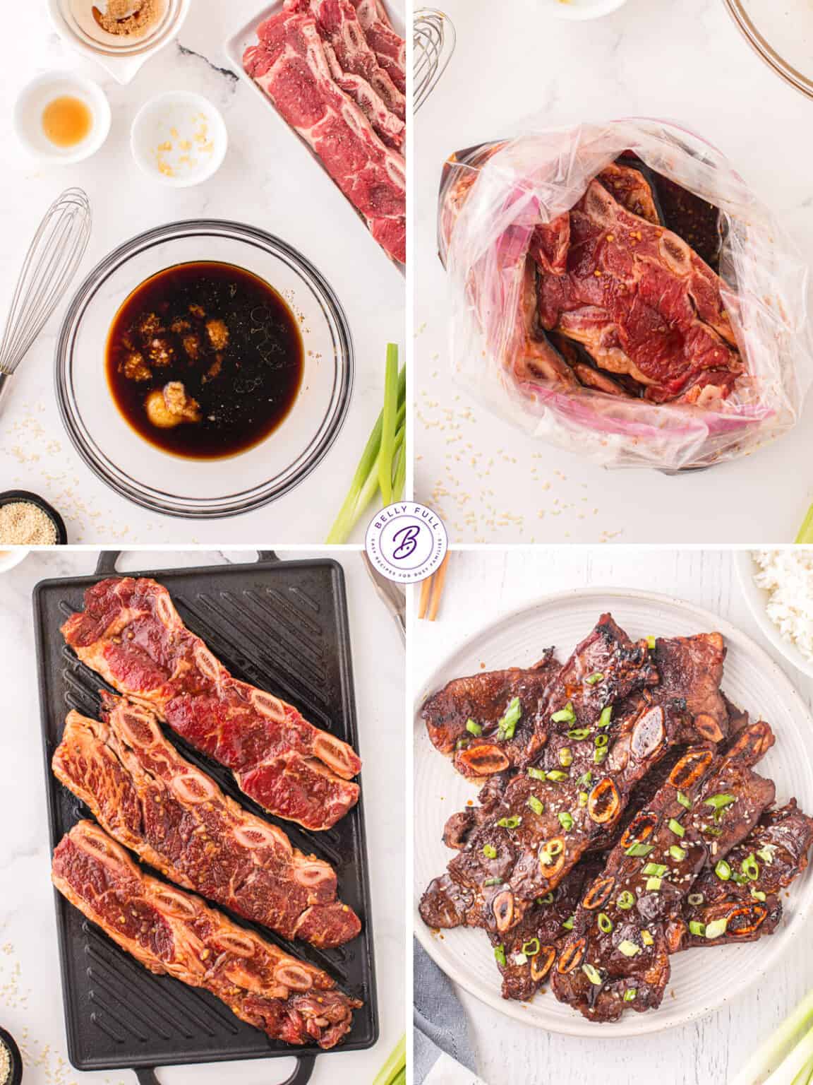 Korean Short Ribs (Kalbi Korean BBQ) - Belly Full