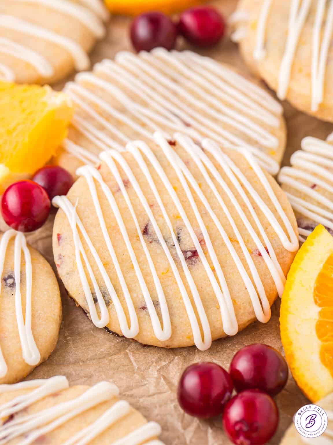 Cranberry Orange Shortbread Cookies - Belly Full