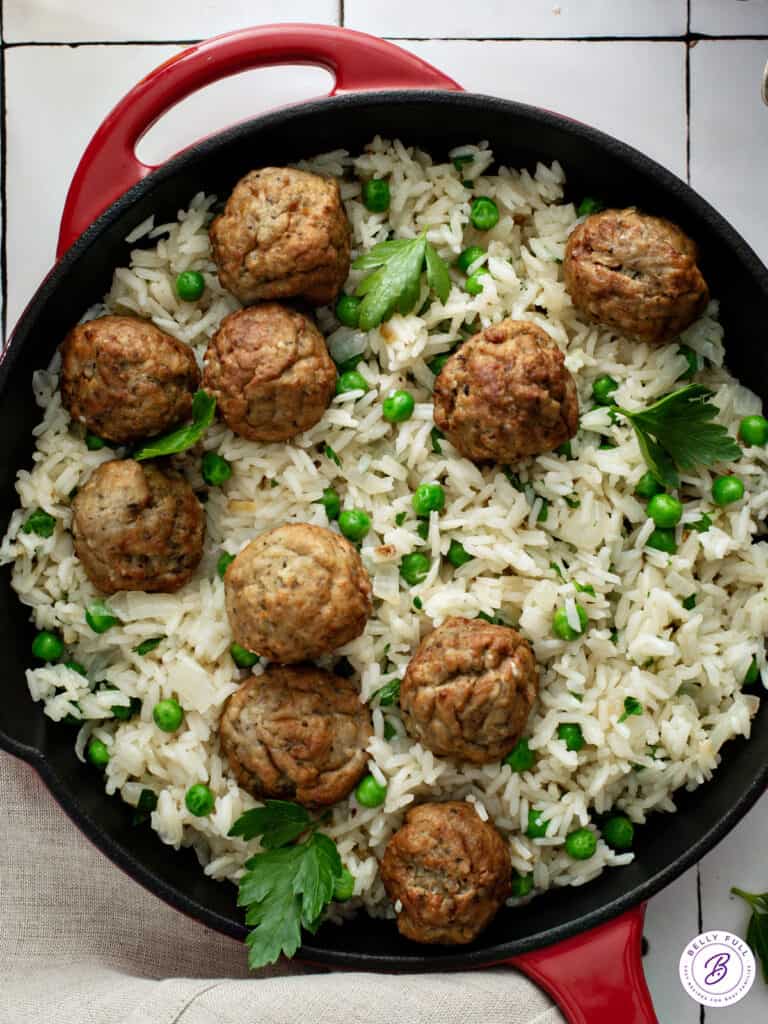 Meatball Rice Skillet Recipe - Belly Full