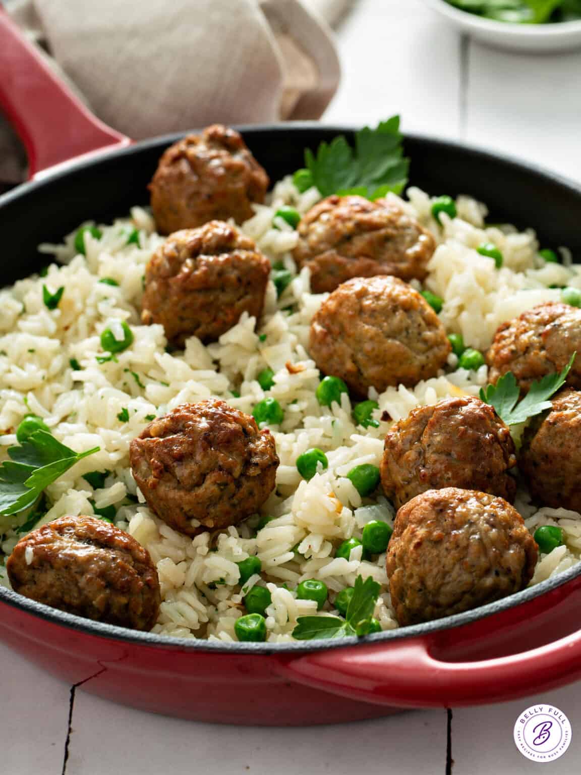 Meatball Rice Skillet Recipe - Belly Full