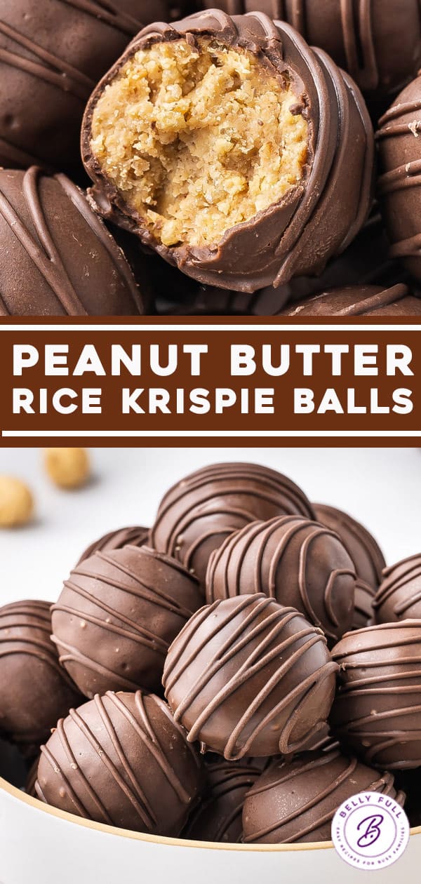 Peanut Butter Balls with Rice Krispies - Belly Full