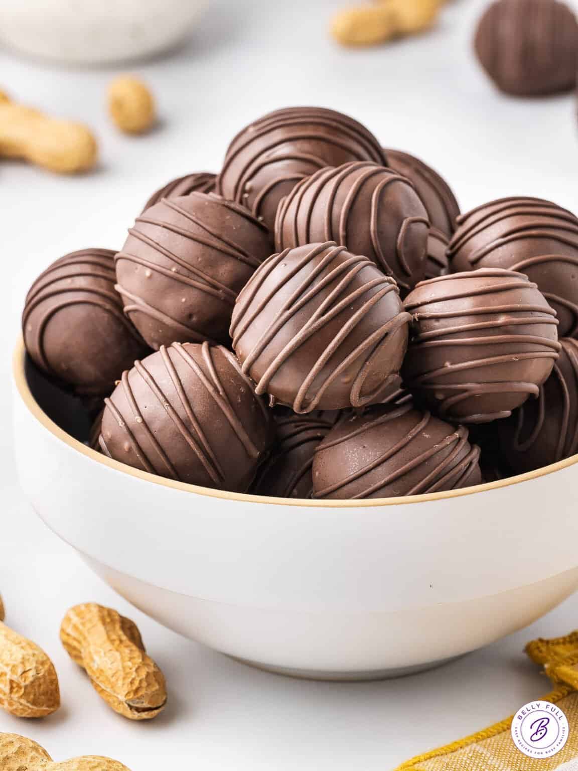 Peanut Butter Balls with Rice Krispies - Belly Full