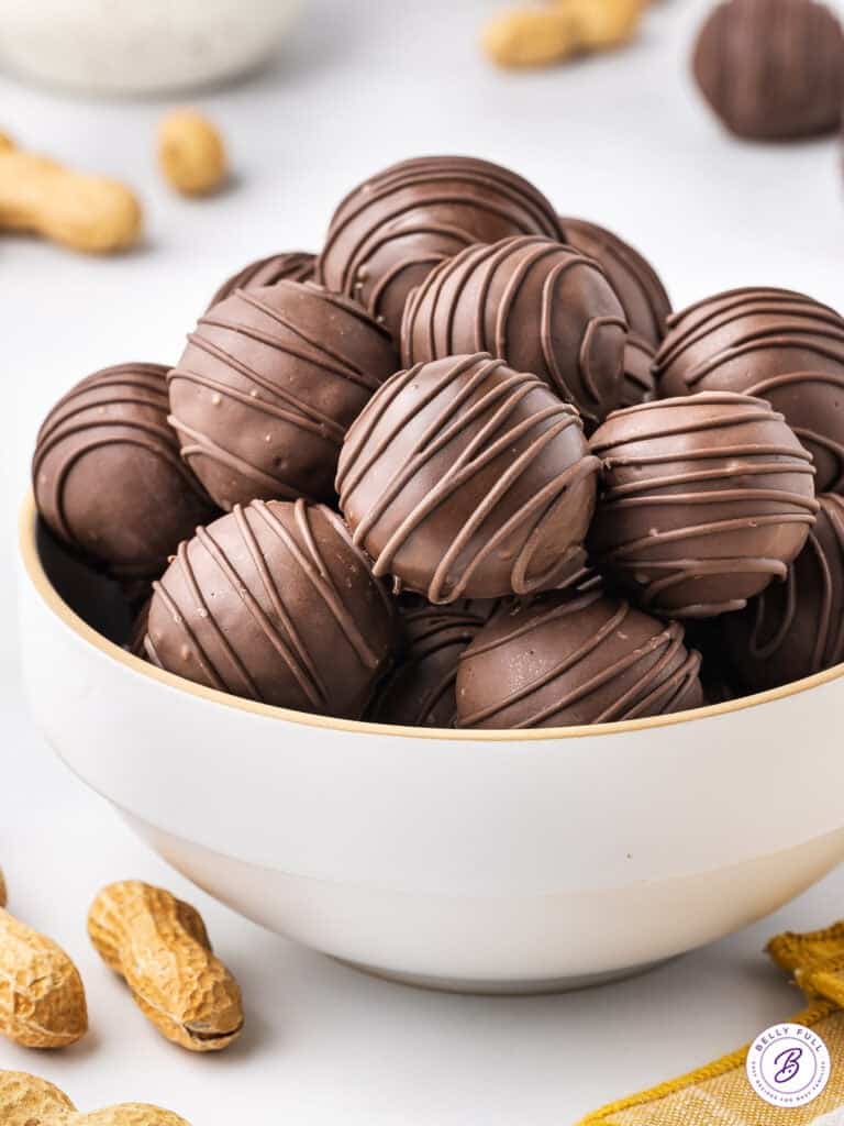 Peanut Butter Balls with Rice Krispies - Belly Full