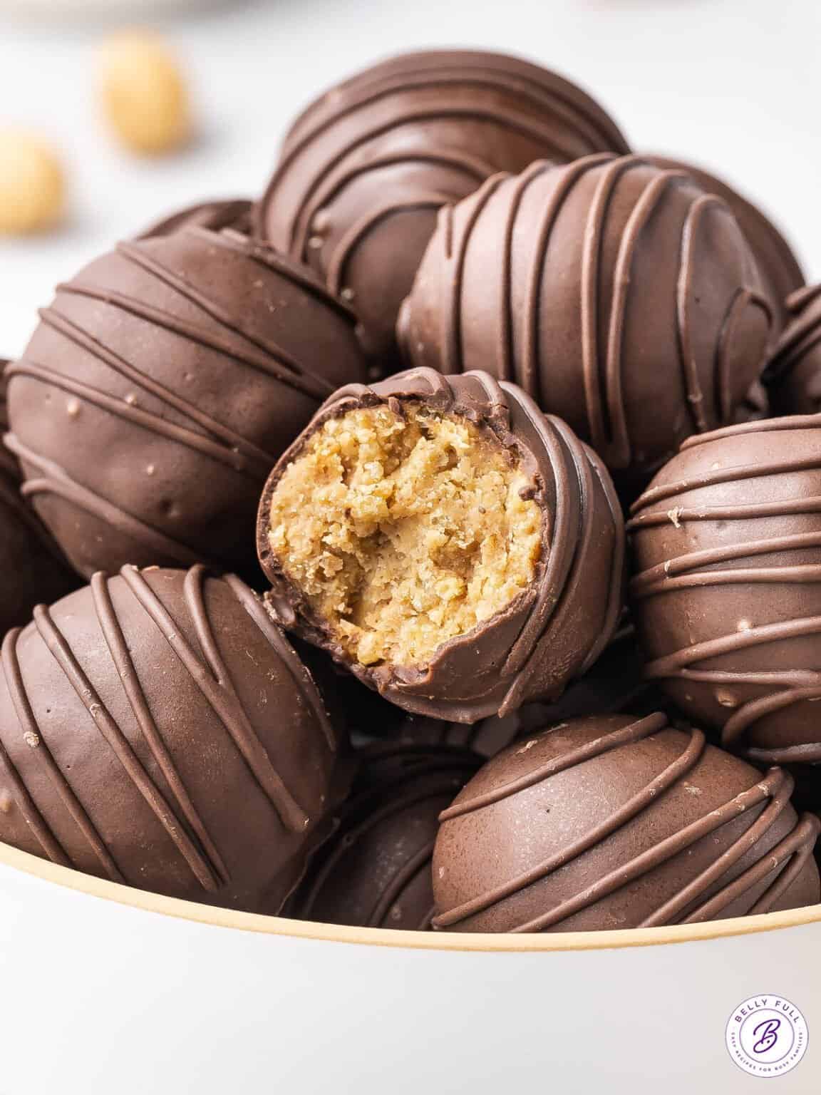 Peanut Butter Balls with Rice Krispies - Belly Full