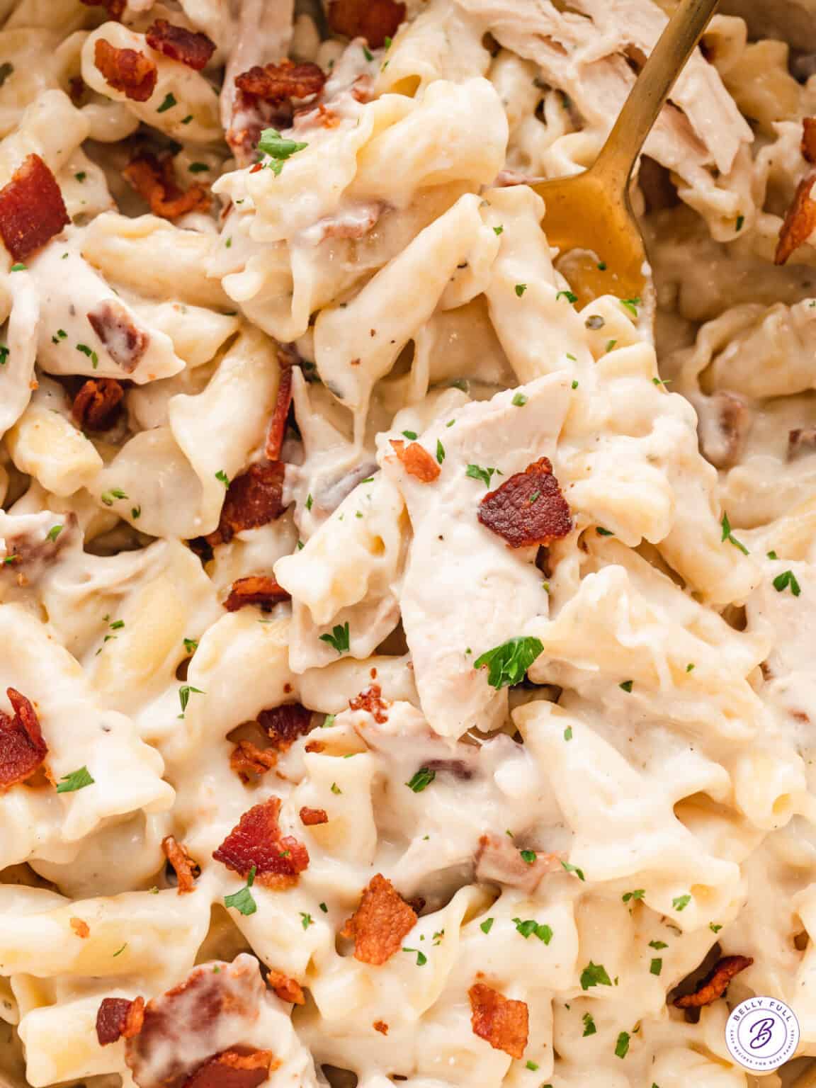 Chicken Bacon Ranch Pasta Recipe {One Pot} - Belly Full