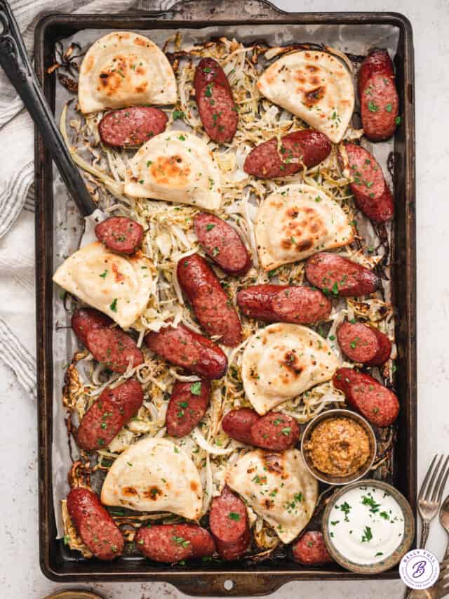Pierogi and Sausage Sheet Pan Dinner - Belly Full