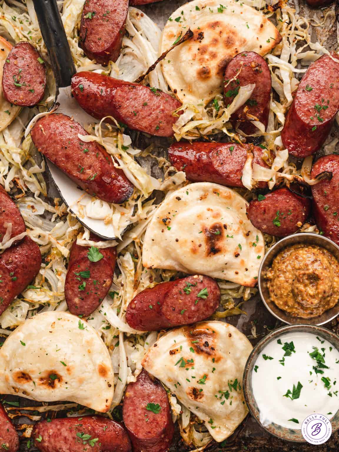 Pierogi and Sausage Sheet Pan Dinner - Belly Full