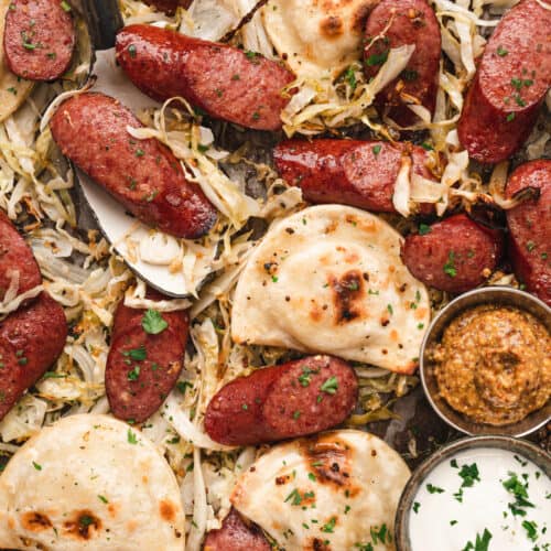 Pierogi and Sausage Sheet Pan Dinner - Belly Full