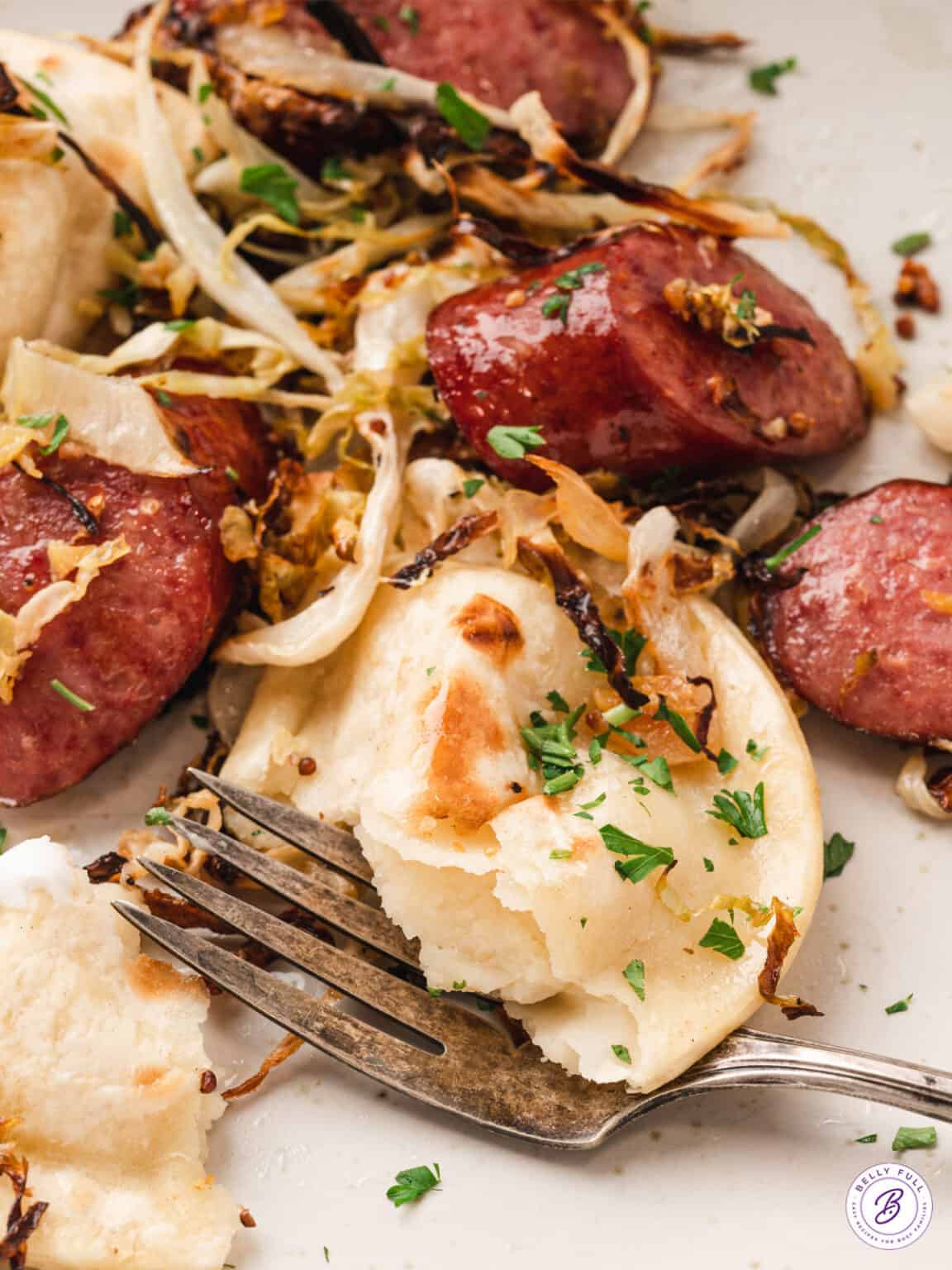 Pierogi and Sausage Sheet Pan Dinner - Belly Full