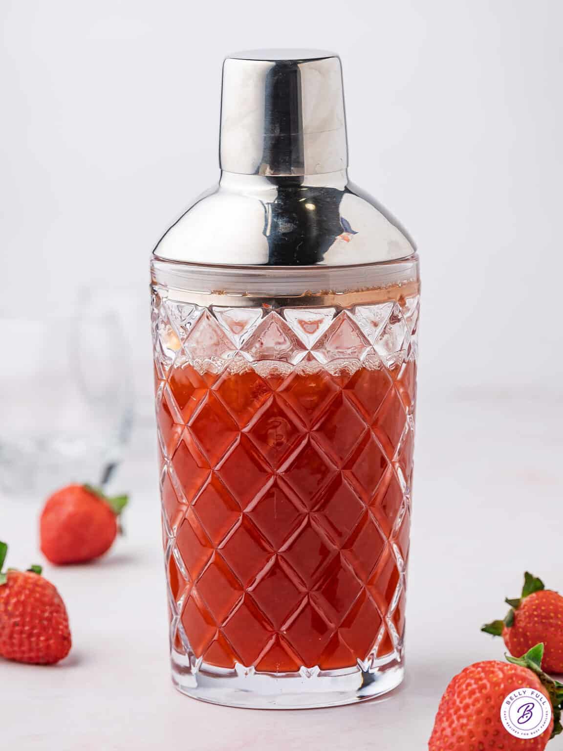 Ski Ya Later Cocktail (Strawberry Basil Cocktail) - Belly Full