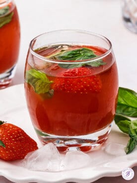 Ski Ya Later Cocktail (Strawberry Basil Cocktail) - Belly Full