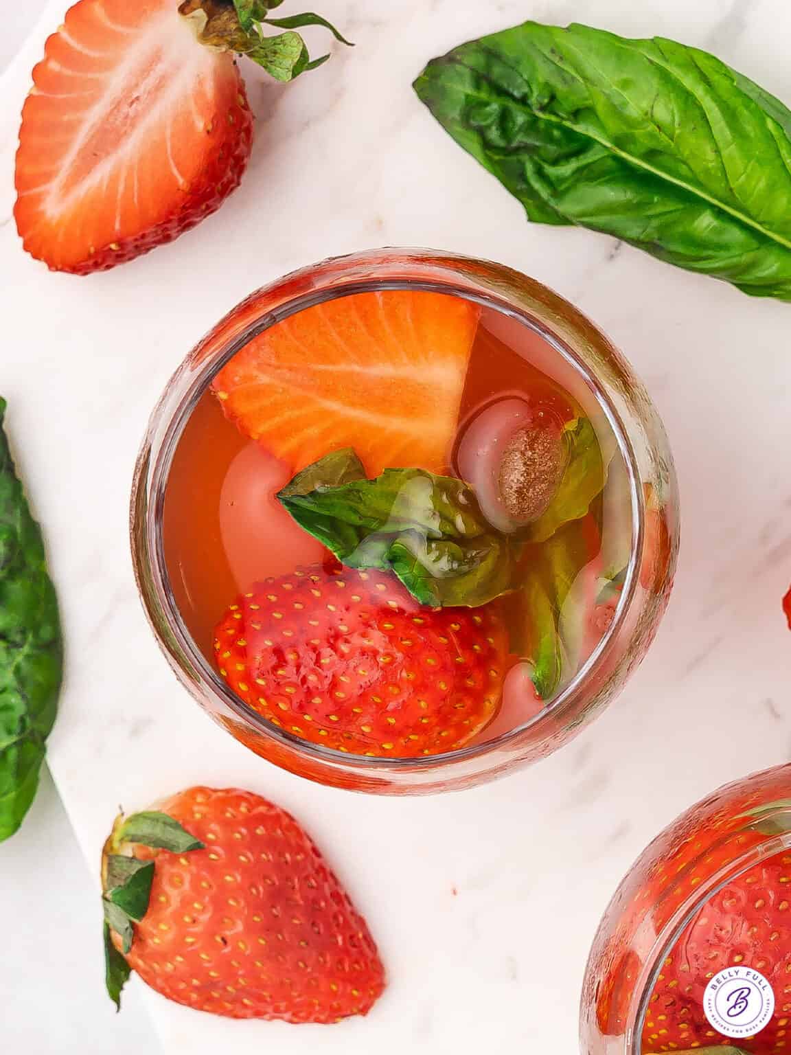 Ski Ya Later Cocktail (Strawberry Basil Cocktail) - Belly Full