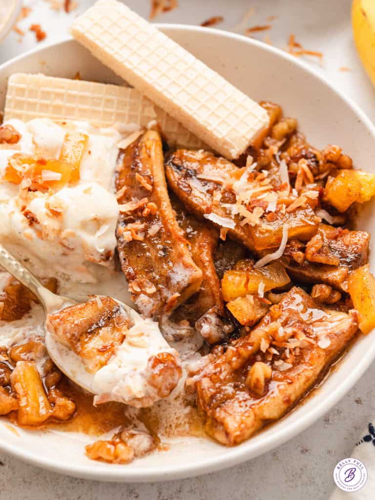 Crockpot Bananas Foster with Pineapple l Belly Full