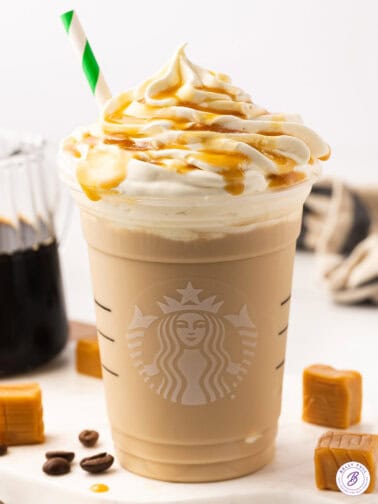 Copycat Starbucks Caramel Frappuccino l Belly Full