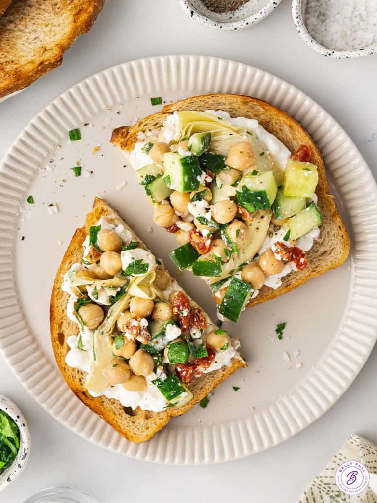 Chickpea Salad and Cottage Cheese Toast l Belly Full