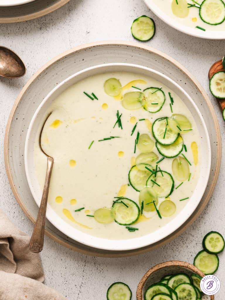 Cold Cucumber Soup l Belly Full