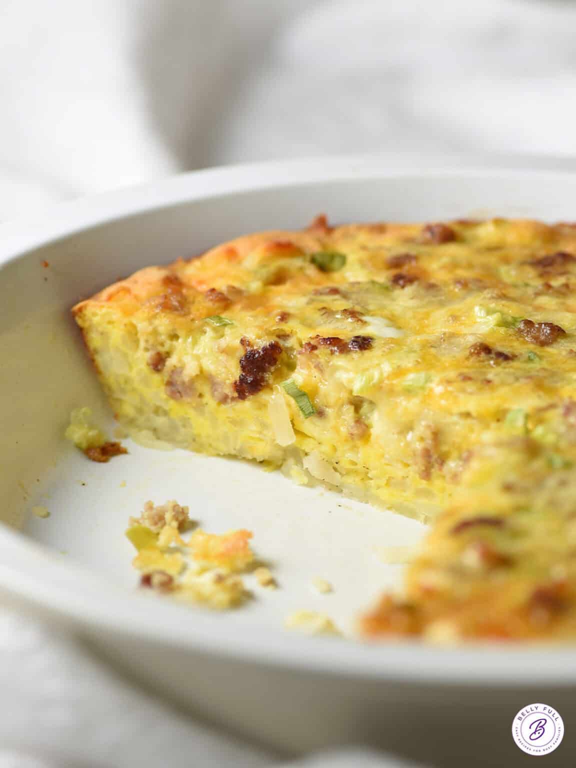 Hash Brown Crusted Quiche Recipe - Belly Full