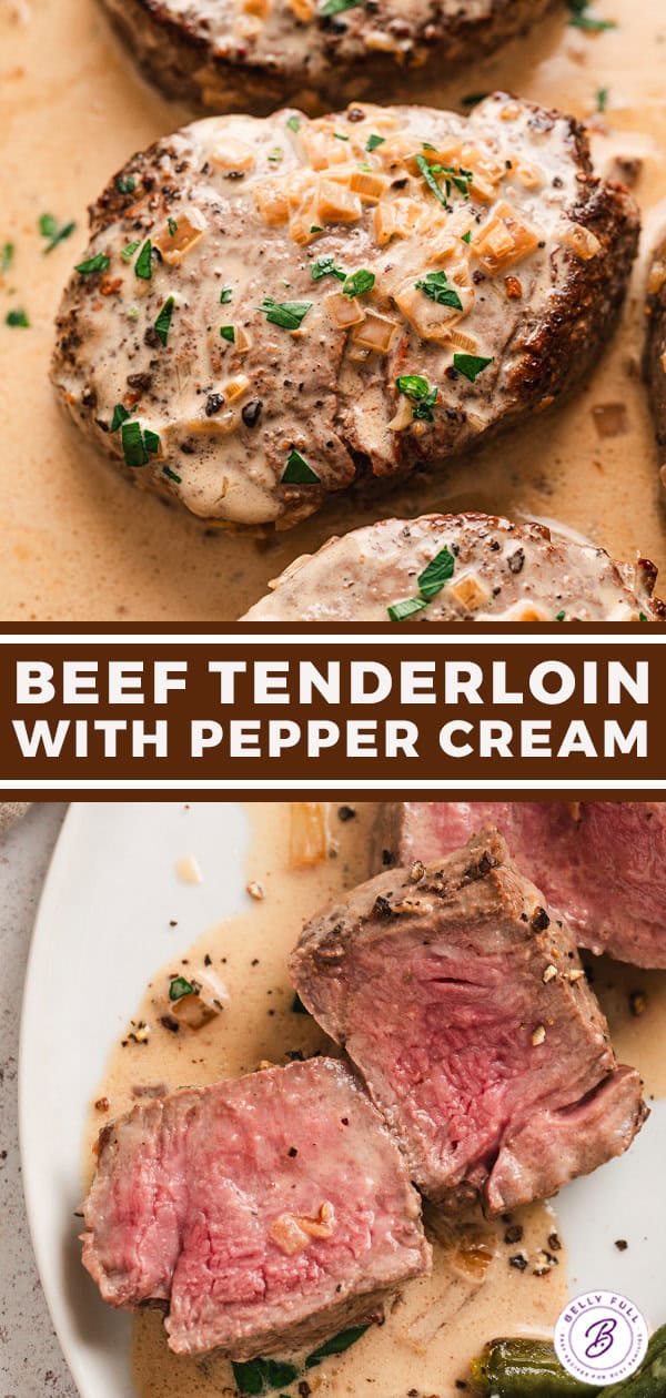 Beef Tenderloin with Pepper Cream Sauce l Belly Full