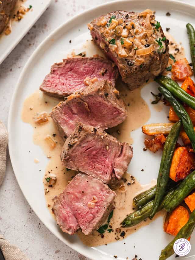 Beef Tenderloin with Pepper Cream Sauce l Belly Full
