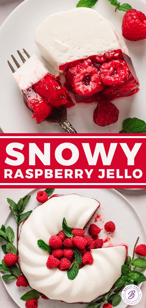Snowy Raspberry Jello Mold l Belly Full