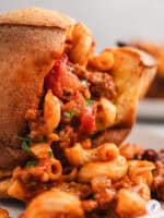 Chili Mac Stuffed Popovers l Belly Full