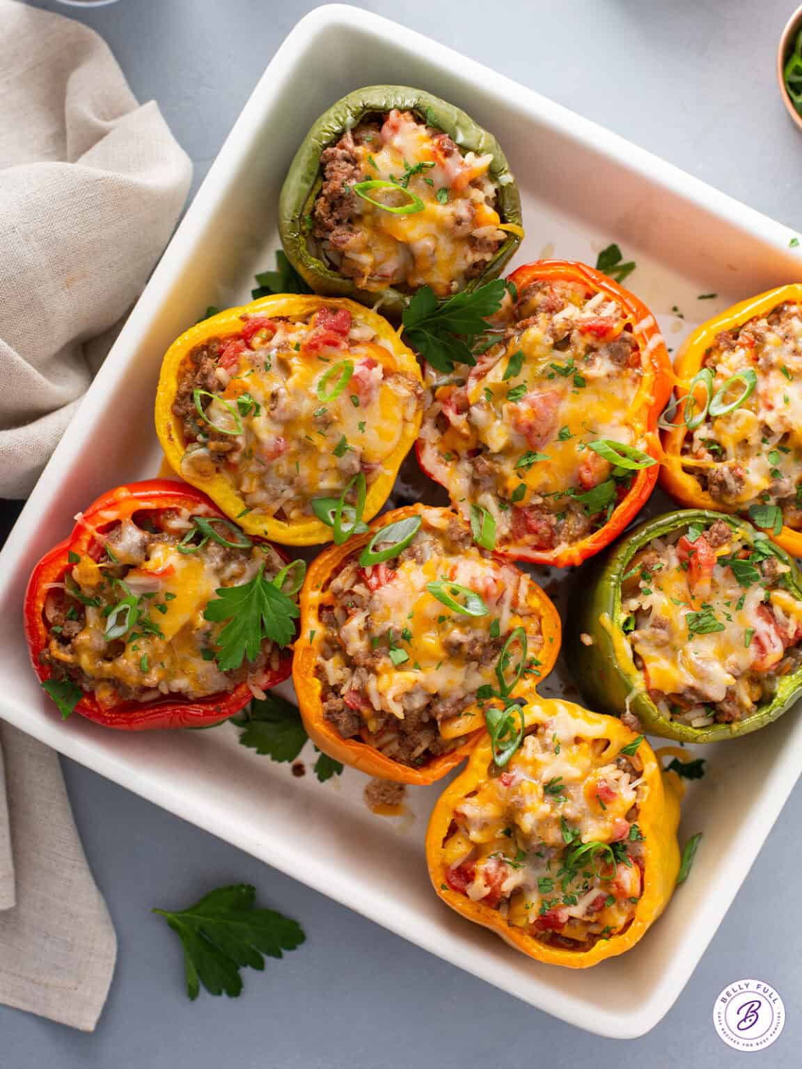Stuffed Bell Peppers {easy recipe!} - Belly Full