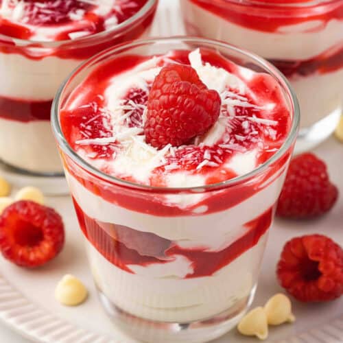 White Chocolate Raspberry Parfaits - Belly Full