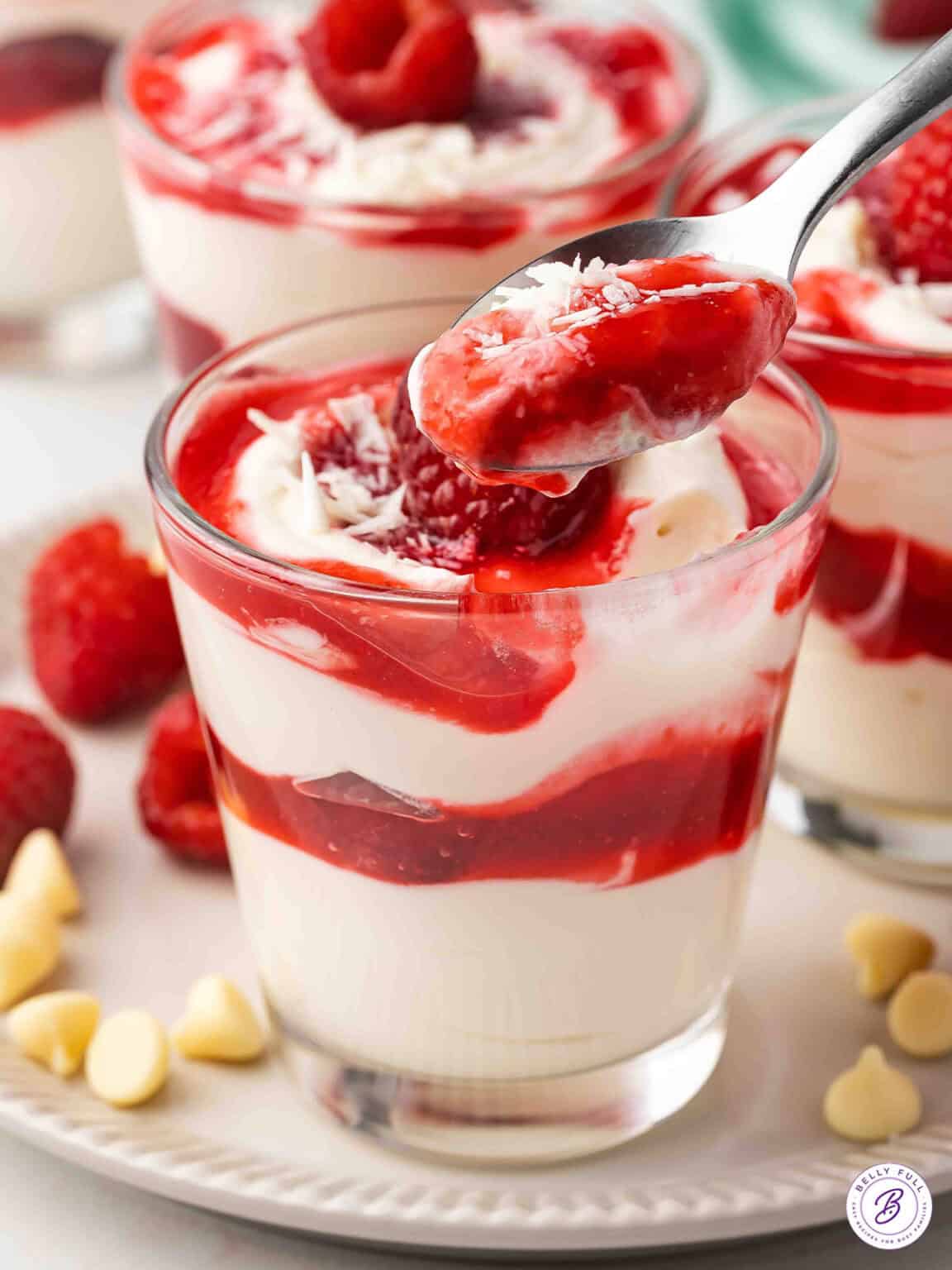 White Chocolate Raspberry Parfaits - Belly Full