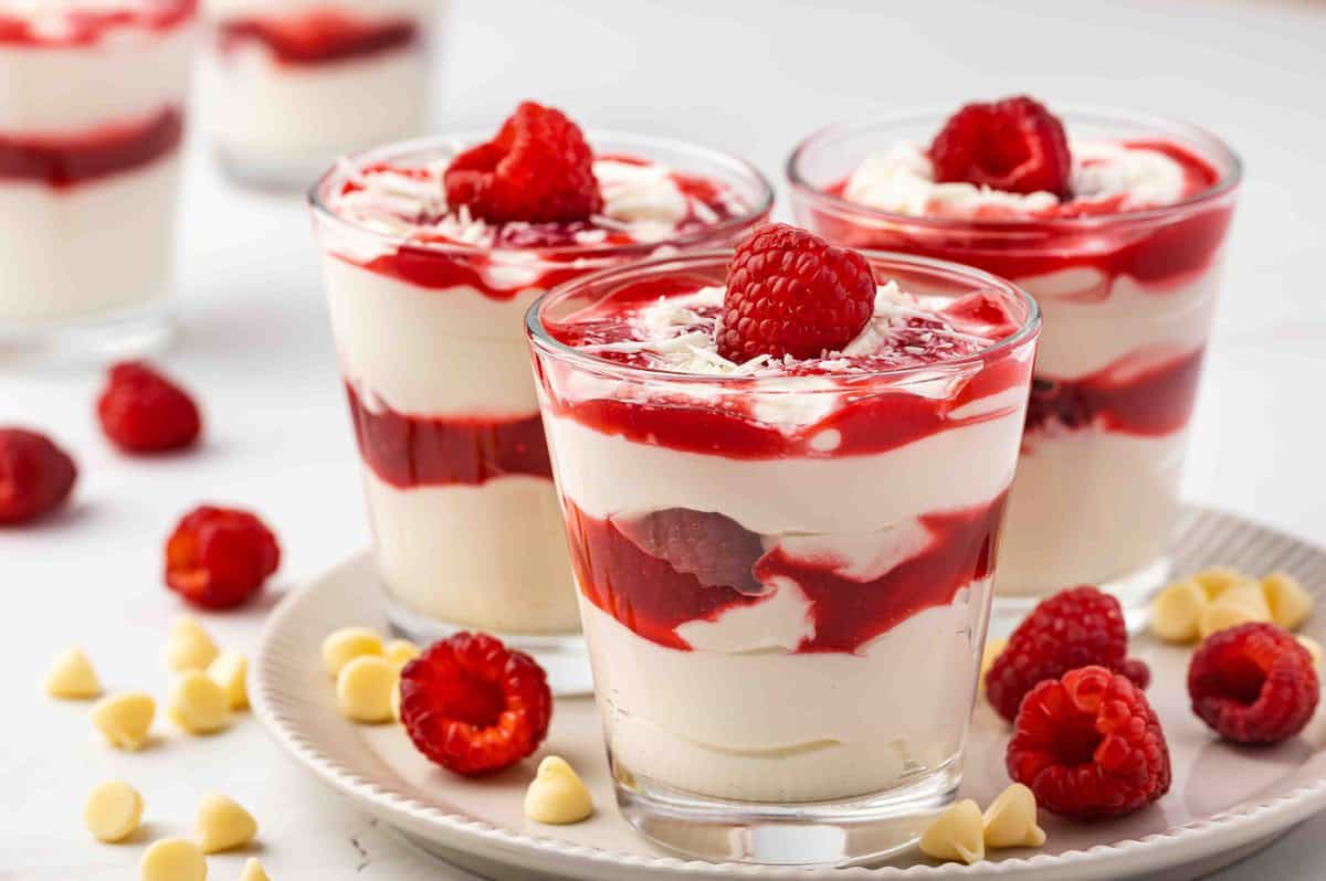 White Chocolate Raspberry Parfaits - Belly Full