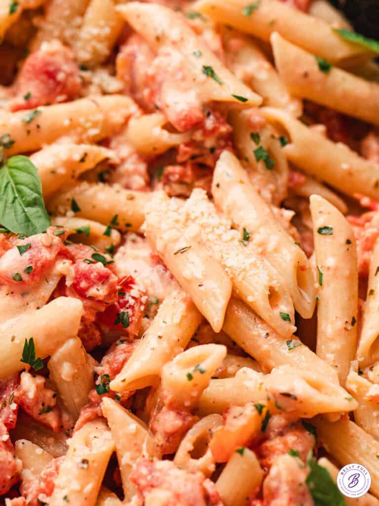 Creamy Penne with Tomatoes l Belly Full
