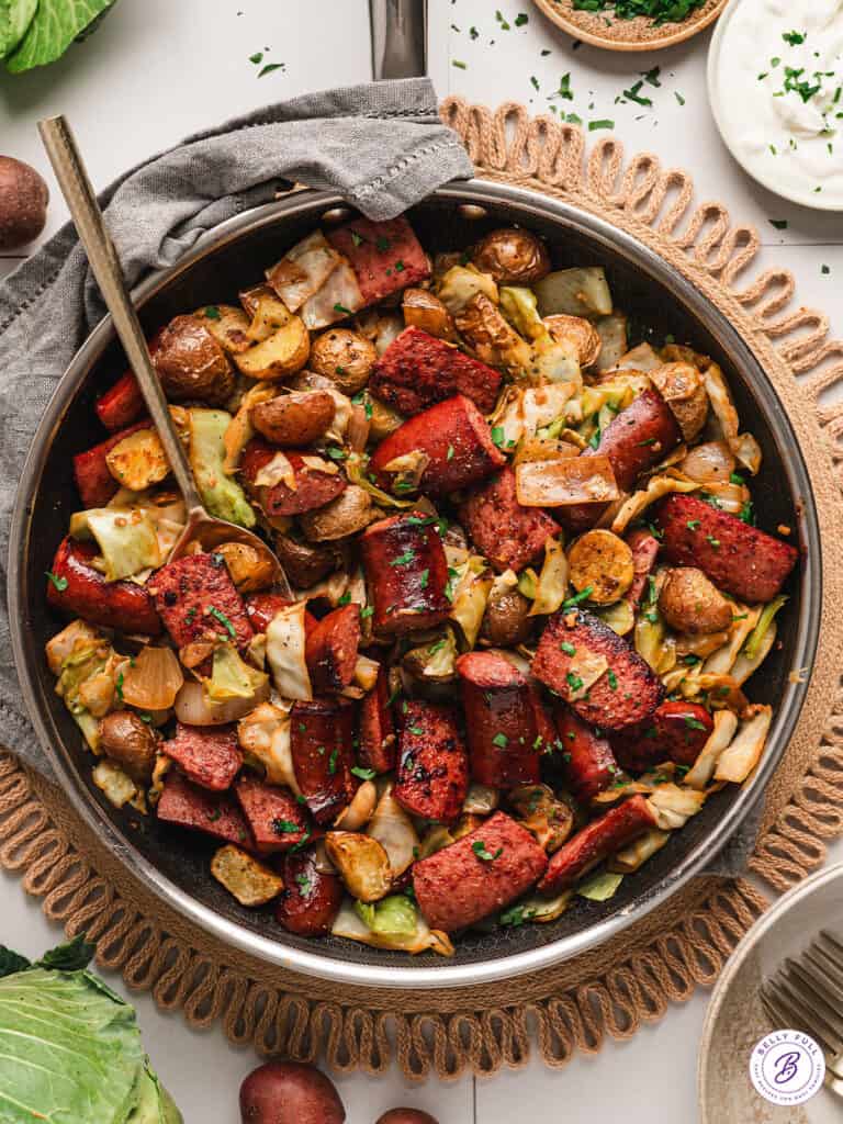 Kielbasa and Cabbage Skillet Recipe - Belly Full